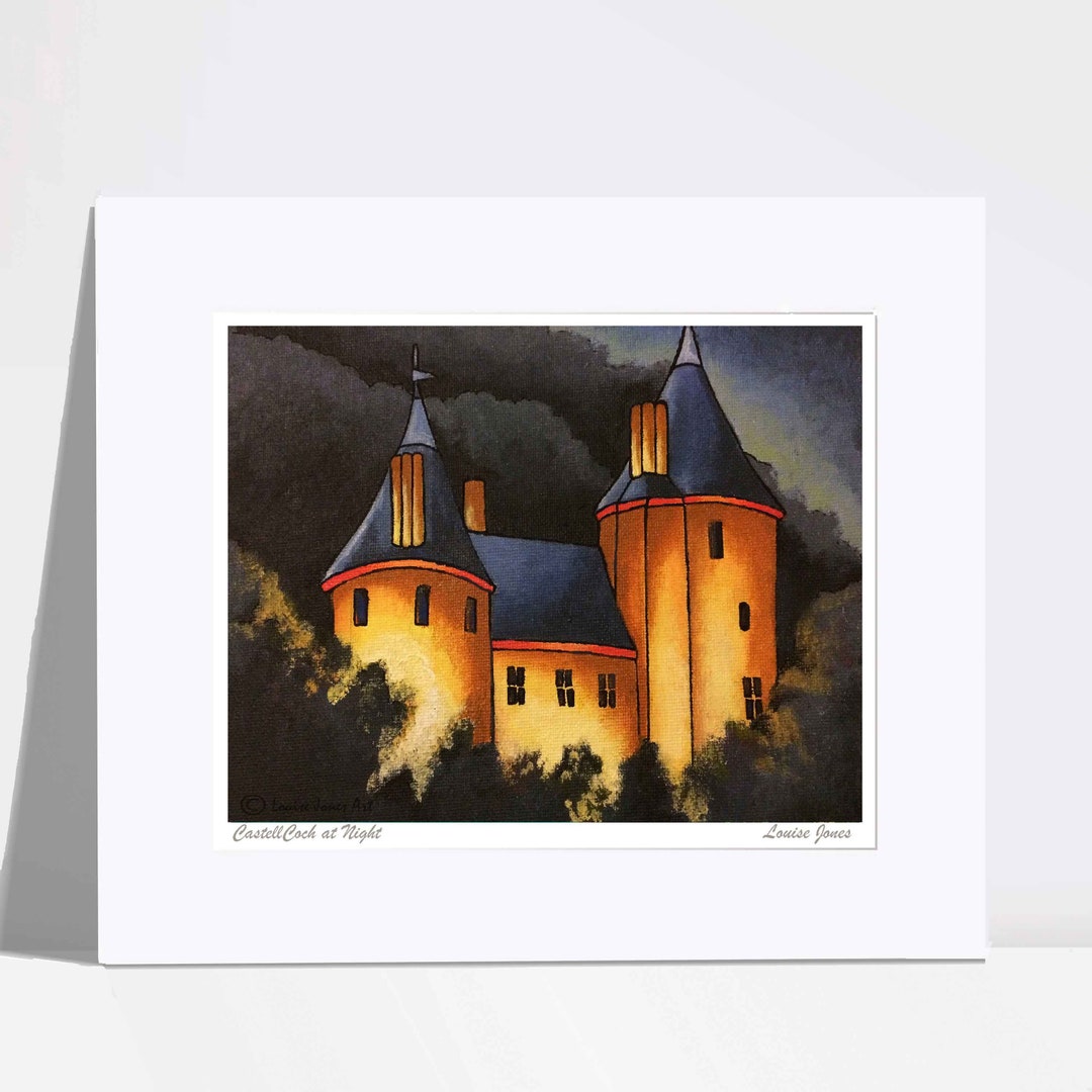 Castell Coch at Night Art Print, Wall Art Gift, Welsh Castle Print ...