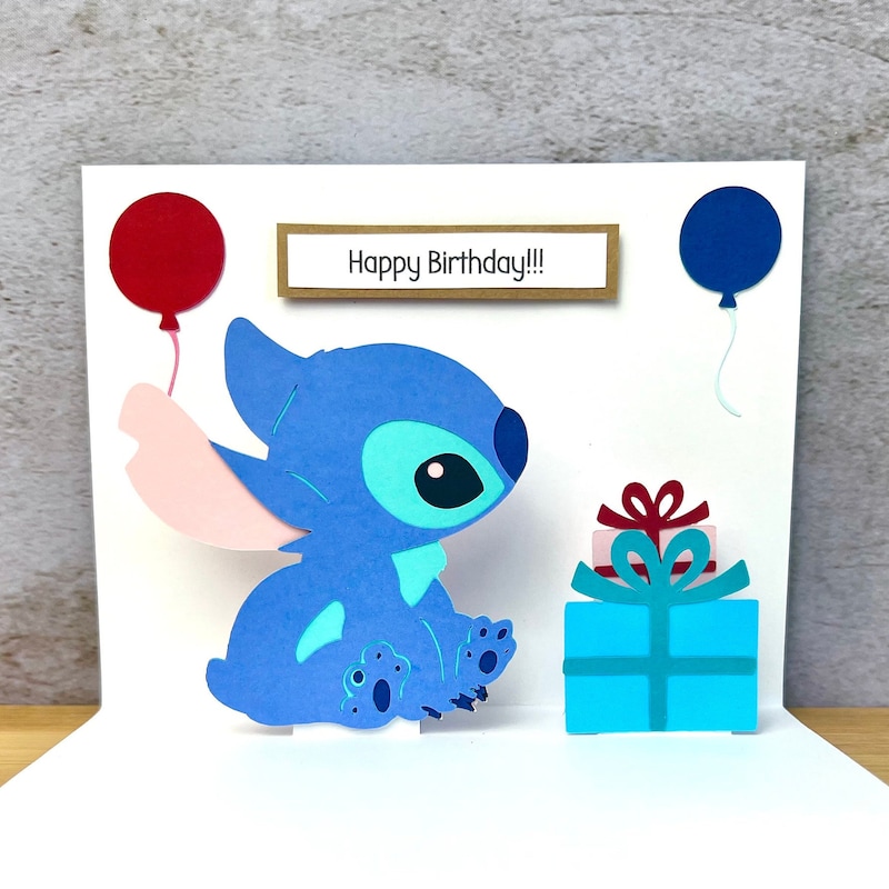 Stitch Birthday Card - Etsy UK