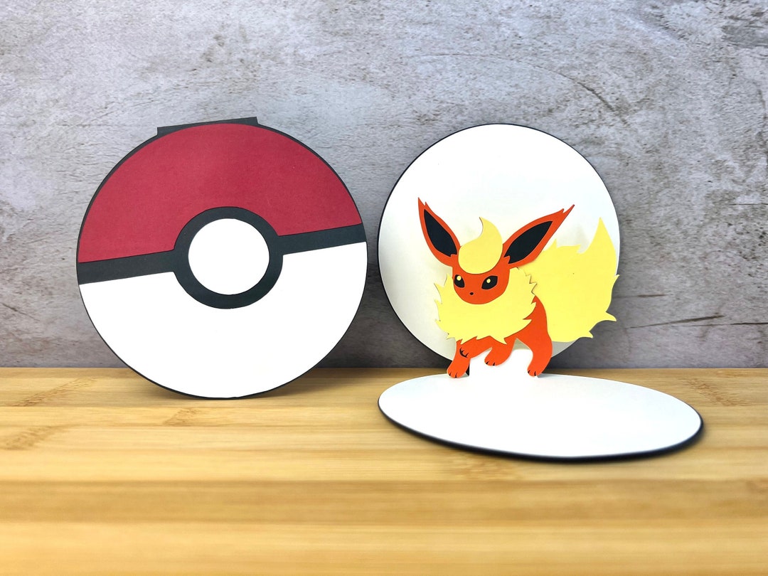 Pokemon Card - Flareon Card - Pokemon Pop up Card - Pokemon Greeting ...