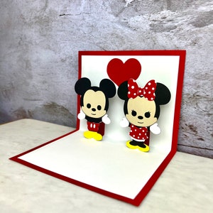 Pop up Card - Disney Pop up Card - Mickey & Minnie Mouse Pop up Card ...