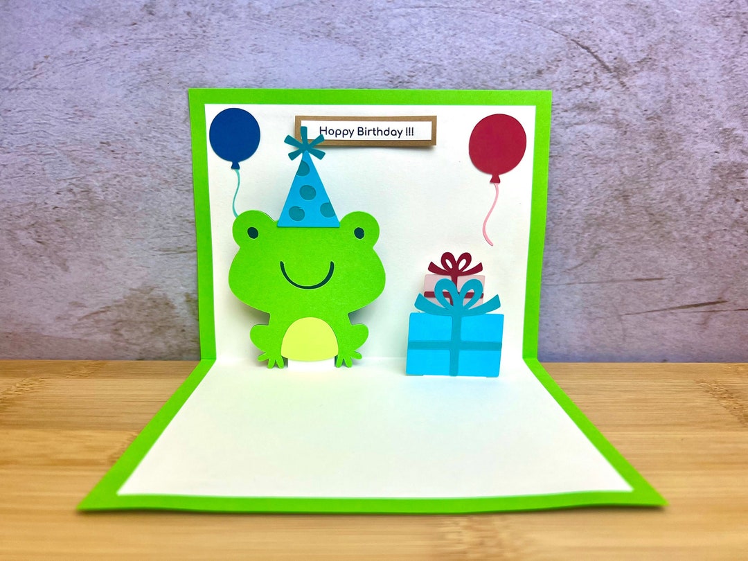 Pop up Frog Birthday Card: Handmade Froggy Card - Etsy