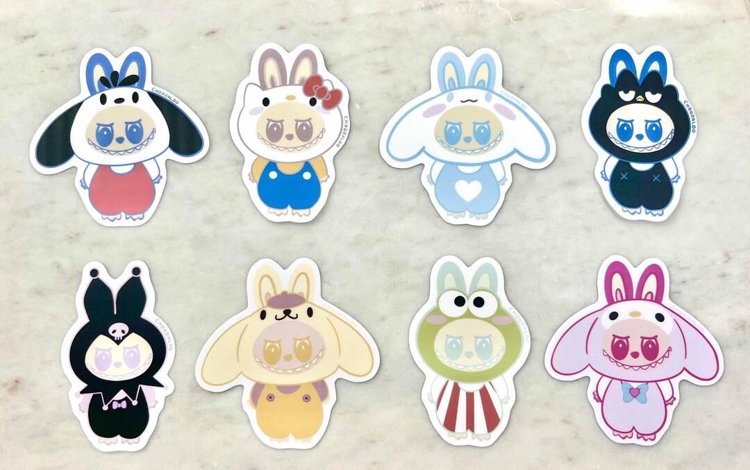Labubu Vinyl Sticker Set | Labubu X Sanrio Friends | Set of 8 | Vinyl ...