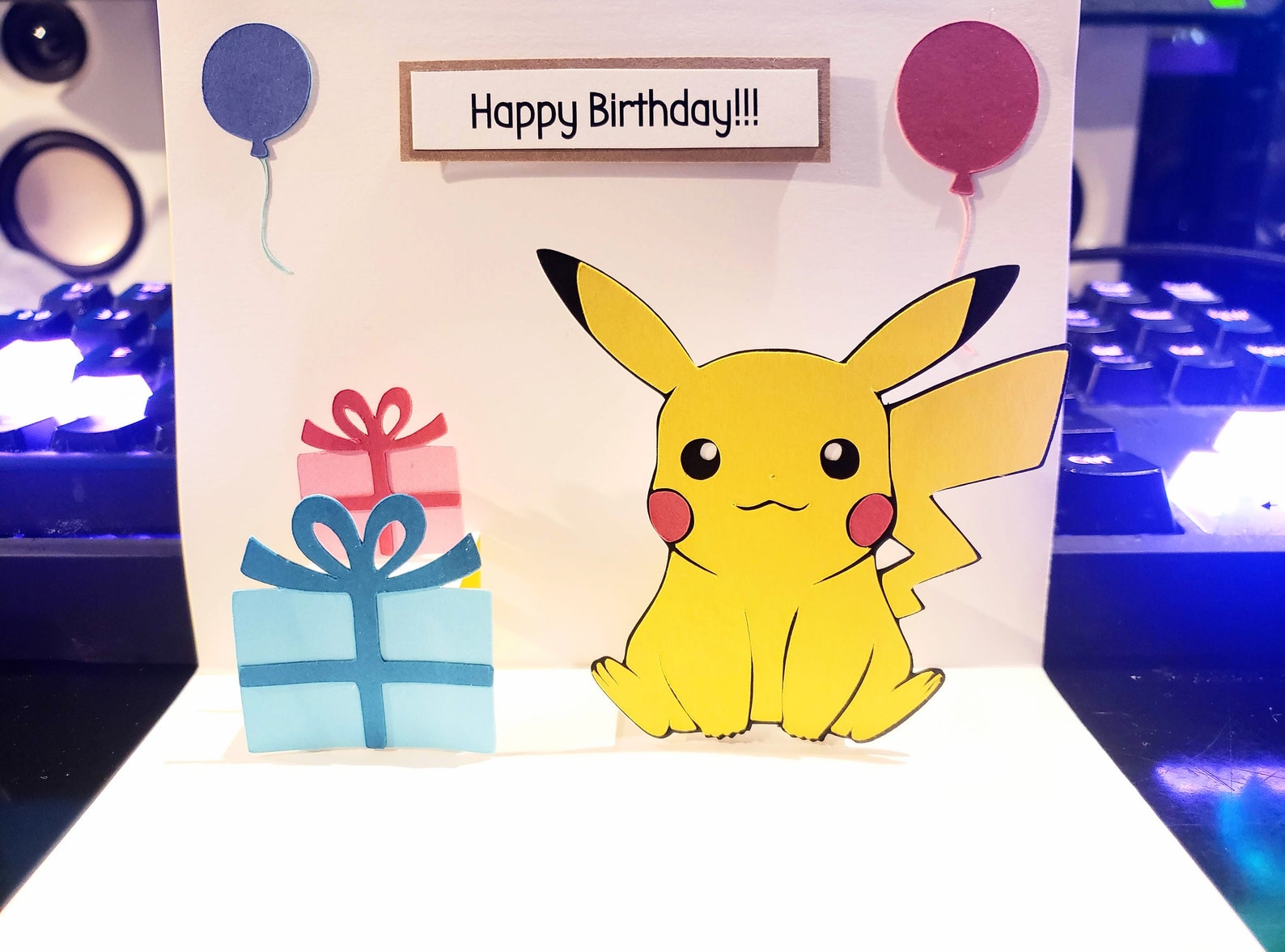 Pikachu Card Pop Up Pikachu Card Pikachu Birthday Card | Etsy