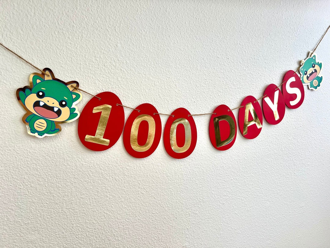 Dragon 100 Days Banner - Red Egg and Ginger Party - Year of the Dragon ...
