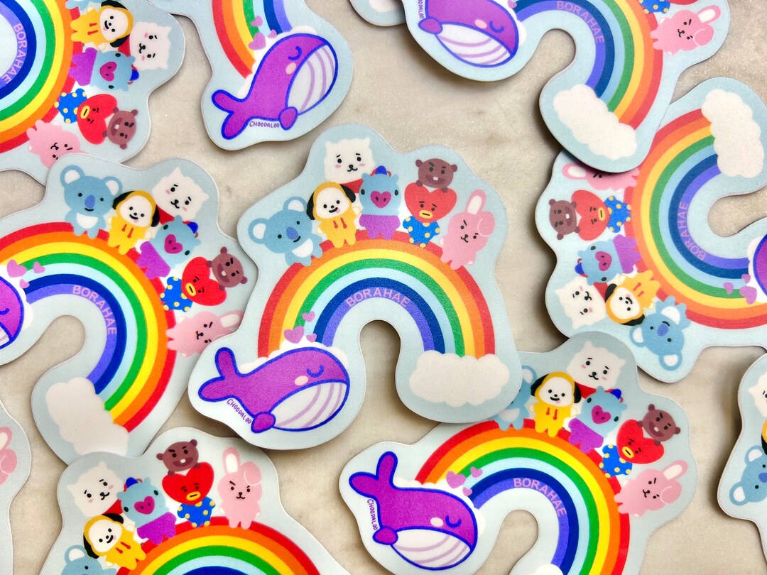 BTS Borahae Stickre - BT21 Borahae Sticker - BT21 Group - I Purple You ...