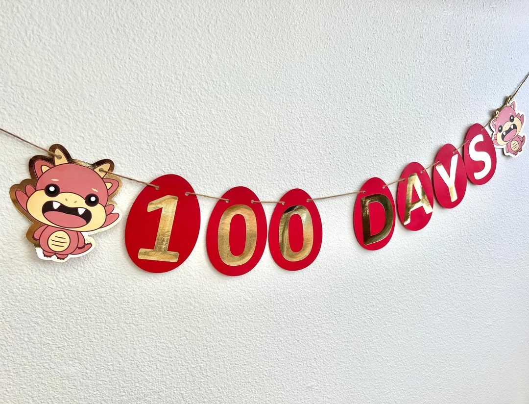 Red Dragon 100 Days Banner - Red Egg and Ginger Party - Year of the ...