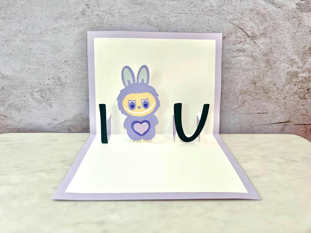 Labubu Valentine's Card Labubu Pop up Card Labubu I Heart U Card Labubu ...
