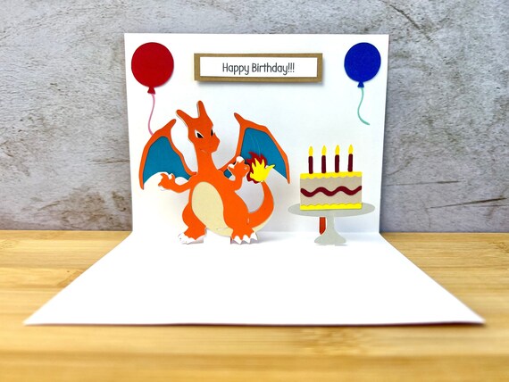 Charizard Card Pop up Charizard Card Charizard Birthday - Etsy