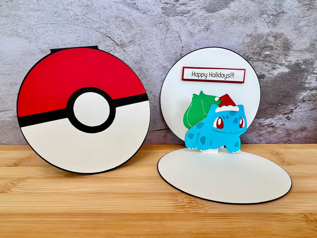 Pokemon Card - Bulbasaur Christmas Card - Pokemon Pop up Card - Pokemon ...