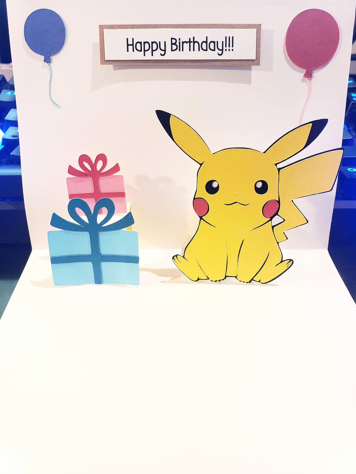 Pikachu Card Pop Up Pikachu Card Pikachu Birthday Card | Etsy