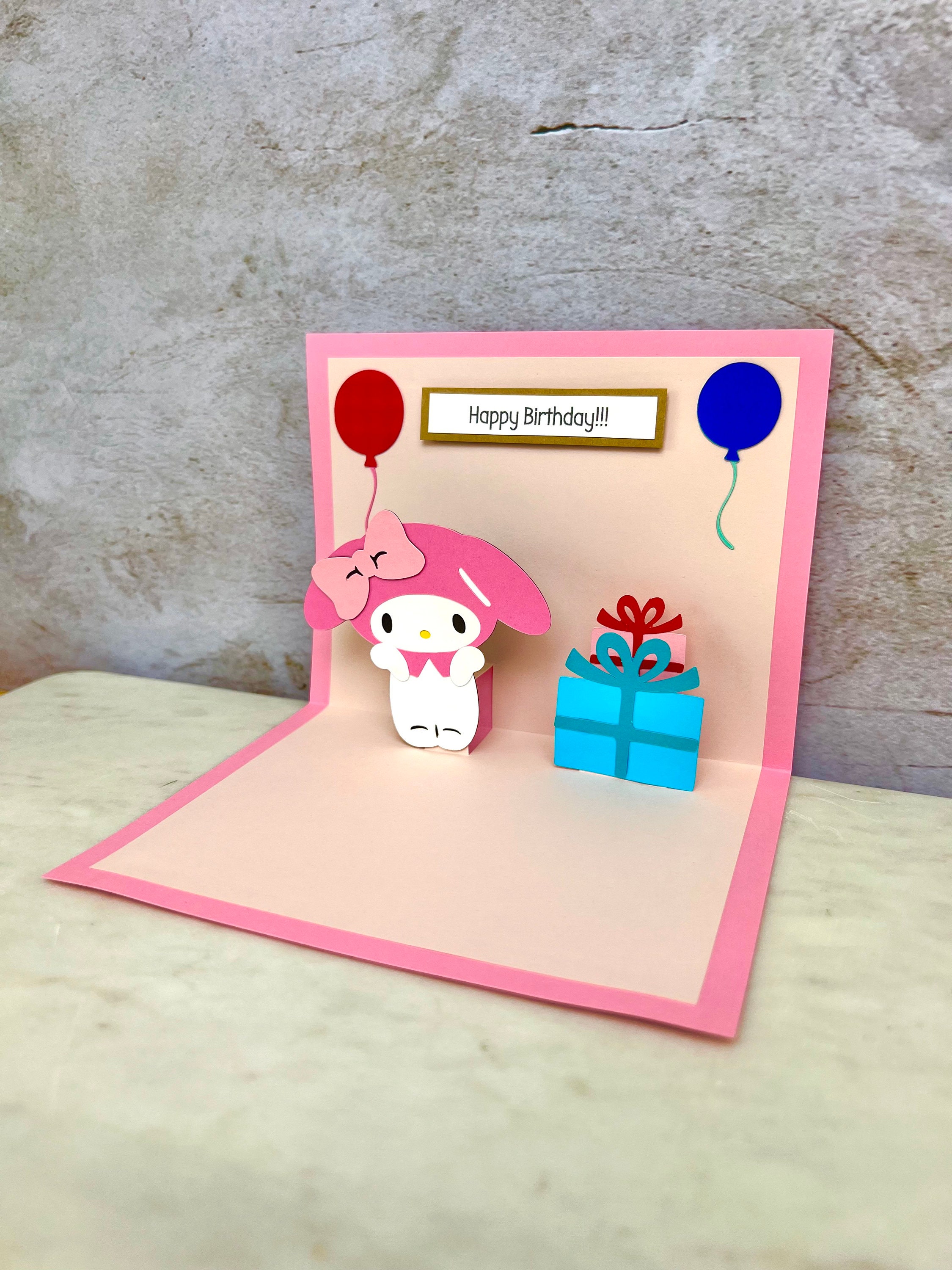 Cute Rabbit Card My Melody Card my Melody Birthday Card - Etsy