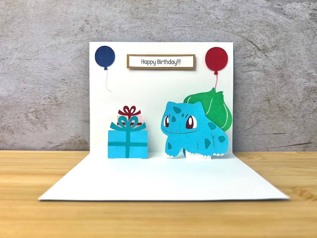 Bulbasaur Card Pop up Bulbasaur Card Bulbasaur Birthday Card Pokemon ...