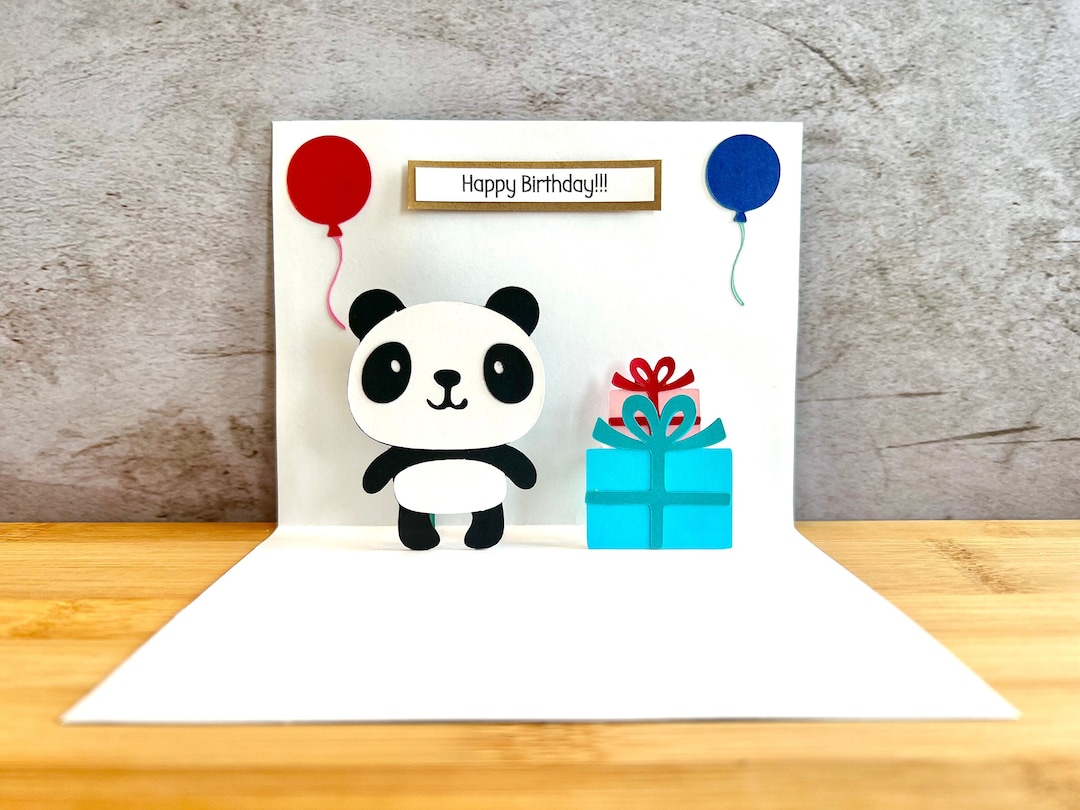 Pop up Panda Birthday Card: Handmade Panda & Gifts - Etsy