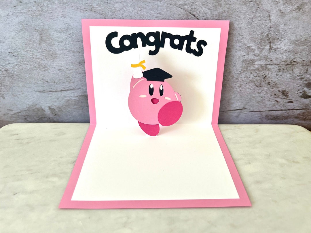 Kirby Graduation Card - Kirby Card - Kirby Greeting Card - Kirby Pop up ...