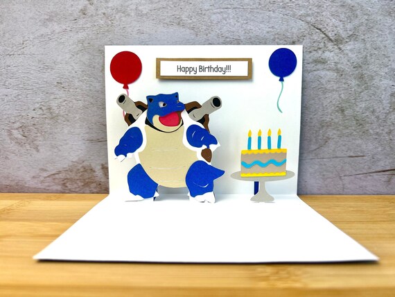 Blastoise Card Pop up Blastoise Card Blastoise Birthday - Etsy Canada