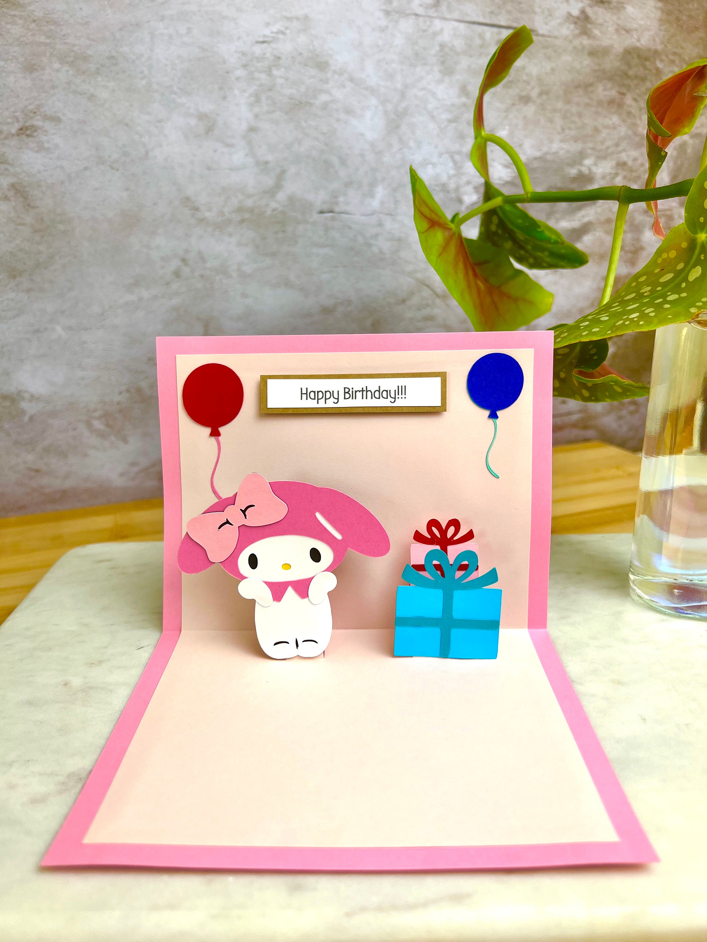 Cute Rabbit Card My Melody Card my Melody Birthday Card - Etsy