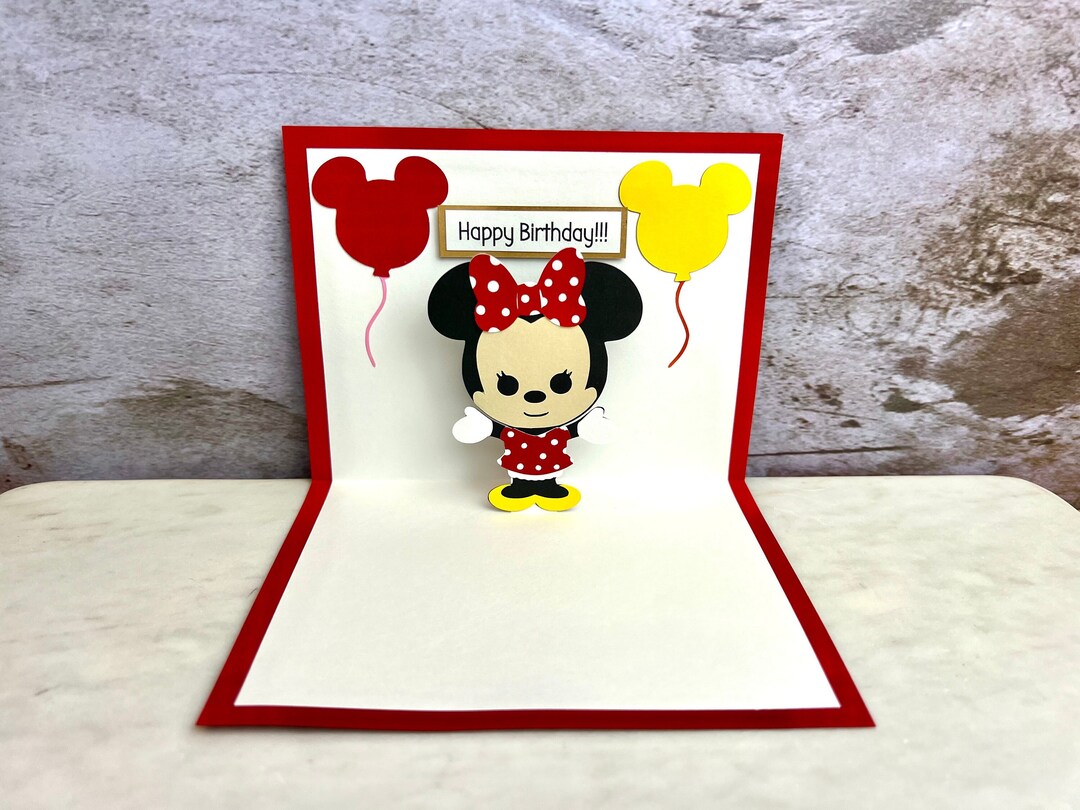 Pop up Card - Disney Pop up Card - Minnie Mouse Pop up Card - Minnie ...