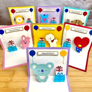 BTS BT21 Mang Birthday Card Pop up Mang Birthday Card BTS Mang - Etsy