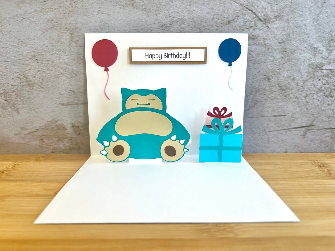 Snorlax Card - Pop up Snorlax Card - Snorlax Birthday Card - Pokemon ...
