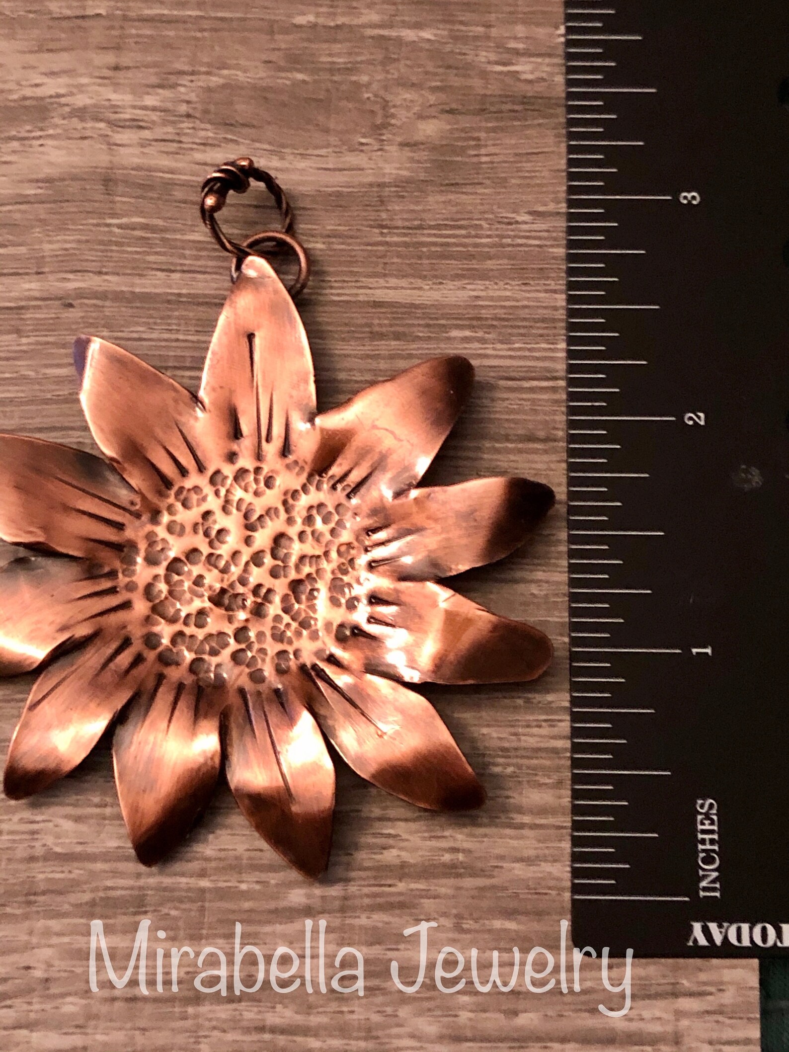 Copper Sunflower Necklace/pendant - Etsy