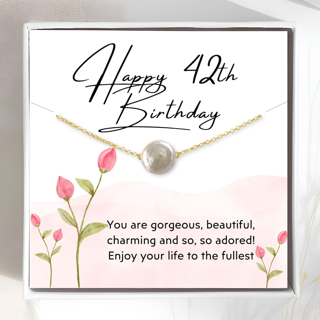 42th Birthday Gift, Sterling Silver Freshwater Pearl Necklace, for Wife ...