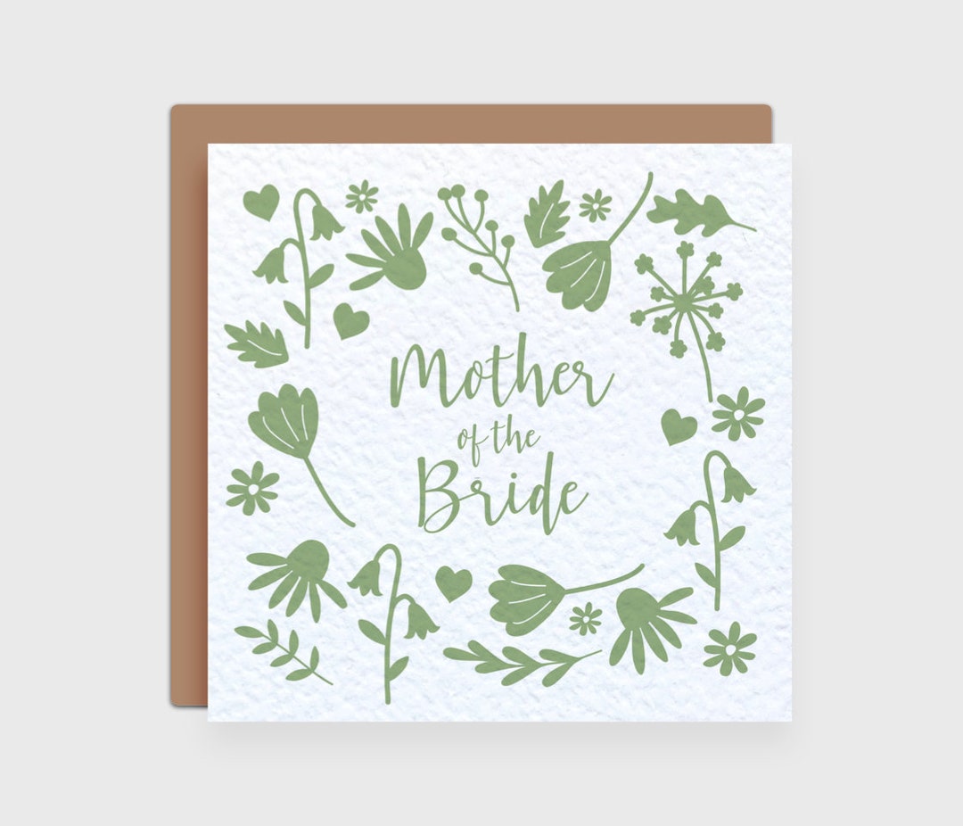 Mother of the Bride Card Folk Style Floral Wedding Card Wedding Thank ...