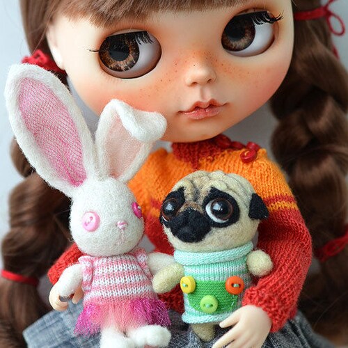 Pug Puppy. Pet for Doll. Little Felt Dog. Funny Toy. Cute | Etsy