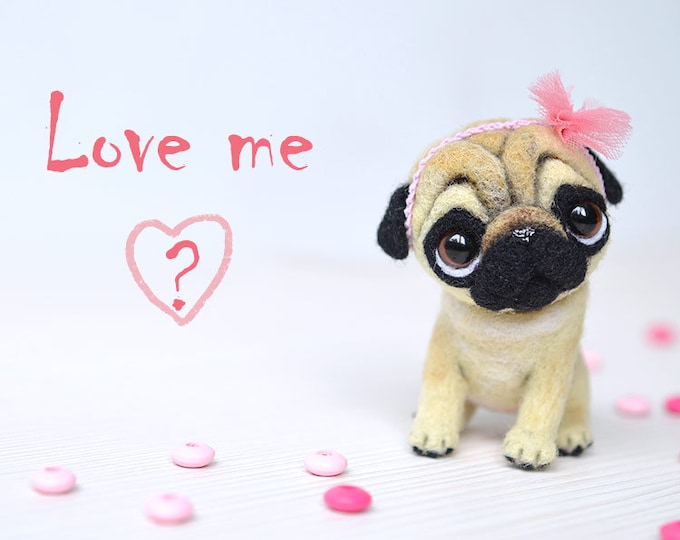 Pug Puppy. Pet for Doll. Little Felt Dog. Funny Toy. Cute - Etsy