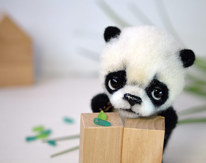 Needle Felted Panda's Baby. Cute Panda. Funny Small Toy. - Etsy