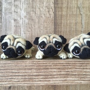 Lying Pug Puppy. Little Felt Dog. Sweet Animal. Cute Needle Felted Toy ...