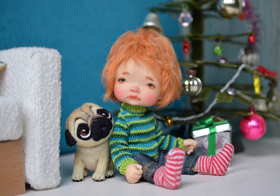 Pug Puppy. Pet for Doll. Little Felt Dog. Funny Toy. Cute - Etsy Canada