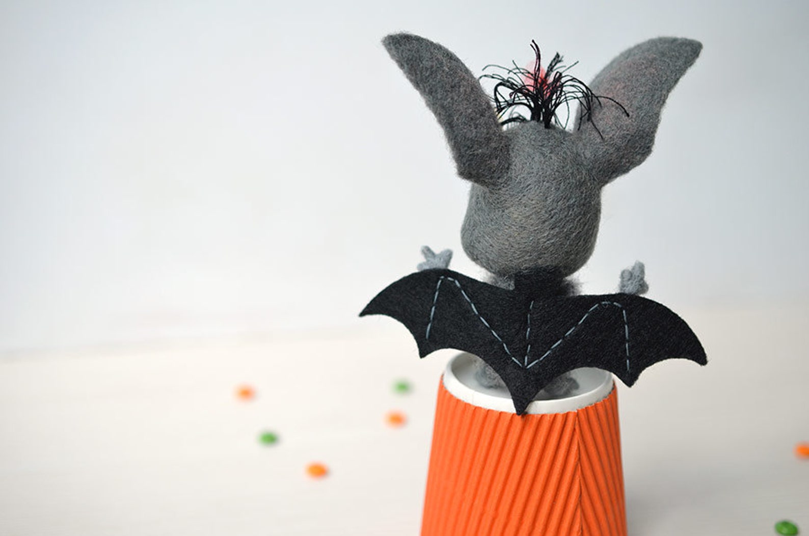 Bat girl. Halloween toy Baby bat. Boo Needle felted cute toy. | Etsy