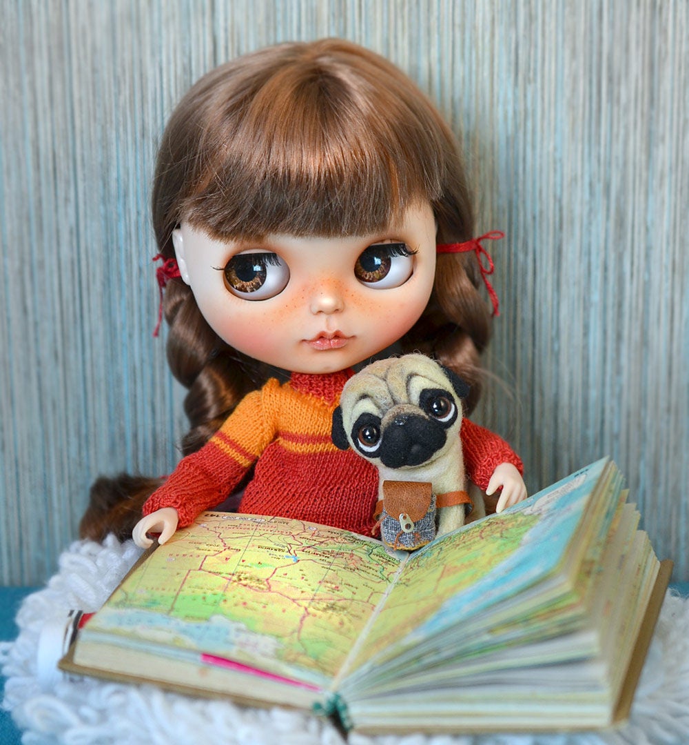 Pug Puppy. Pet for Doll. Little Felt Dog. Funny Toy. Cute - Etsy Canada