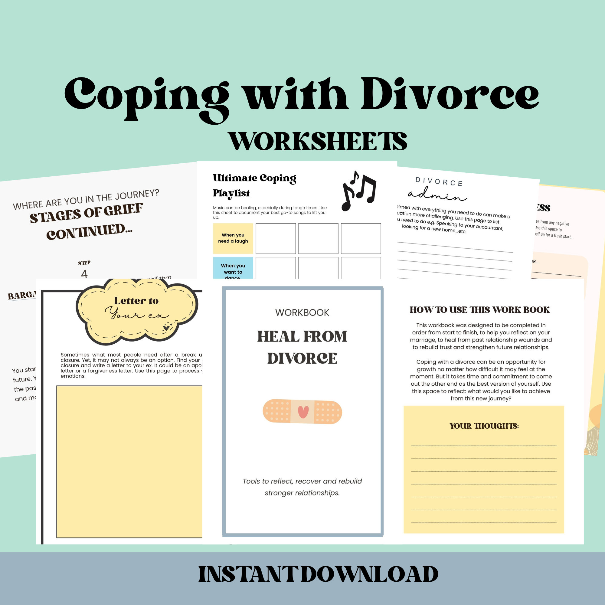 Divorce Workbook Coping With Divorce Worksheets Breakup Recovery ... Divorce Workbook Coping With Divorce Worksheets Breakup Recovery ...