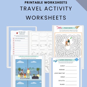 Travel Activity Worksheets for Kids 7-11 Screen Free Printables for In ...