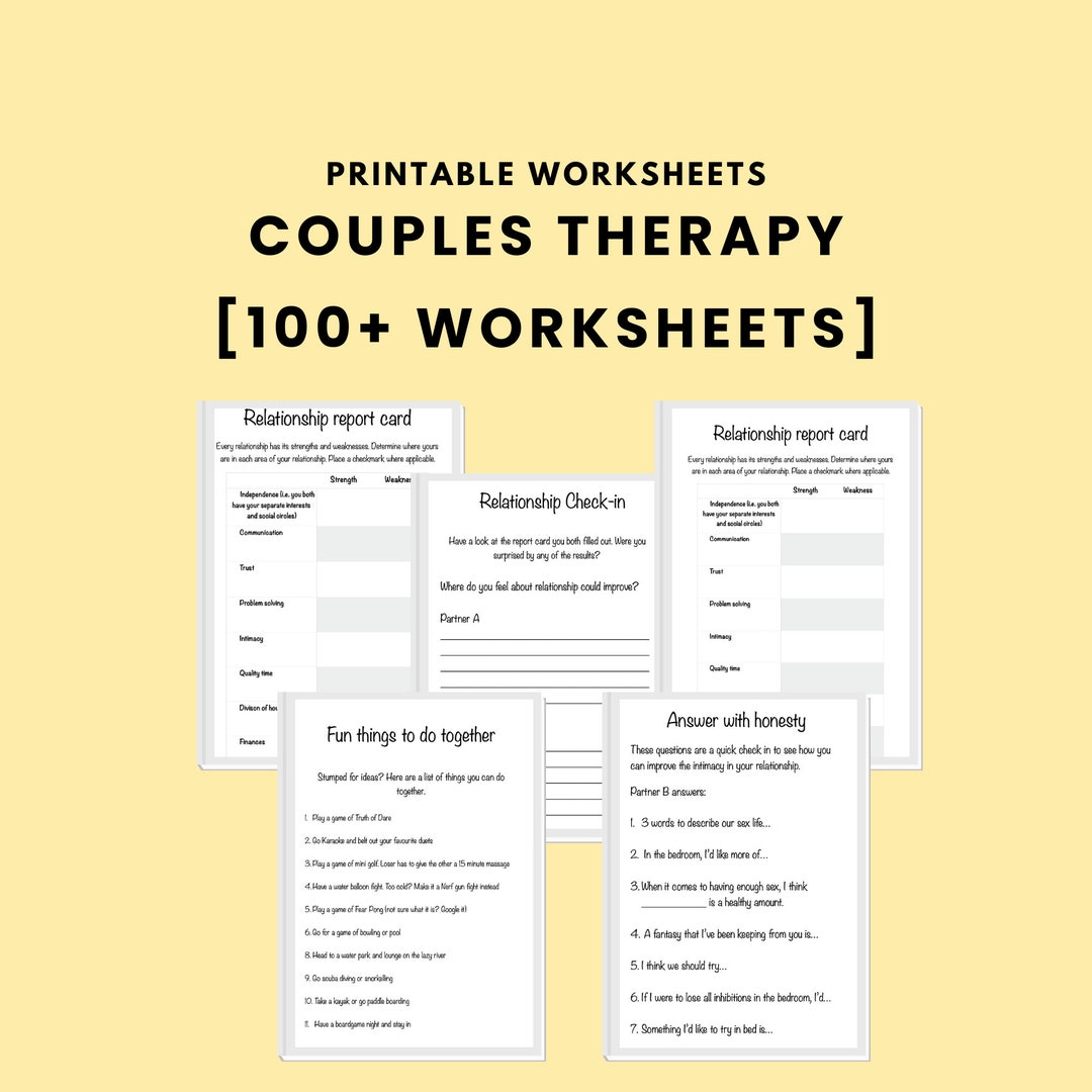 Couples Therapy Worksheets Couples Counselling Worksheets Healthy ...