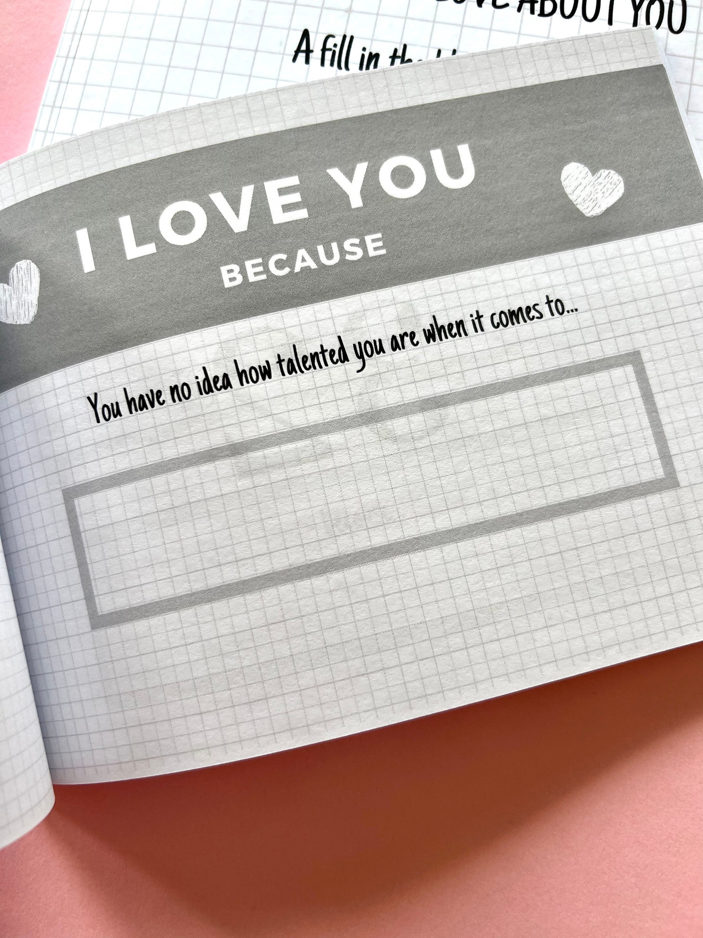 Personalise Fill in the Blank Couples Book Reasons I Love You - Etsy