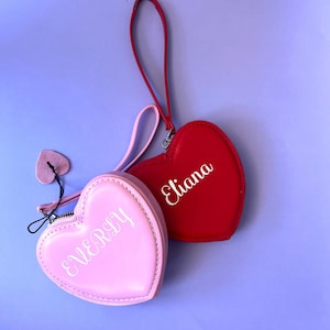 Custom Girls Pink Heart Purse Personalized Name Bag for Girls Birthday Gift Idea for Girly Girl ...