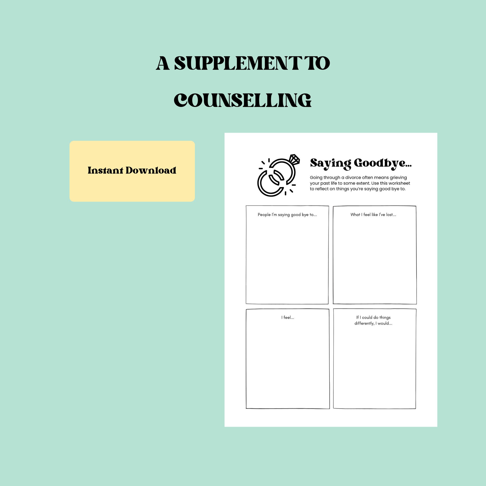 Divorce Workbook Coping With Divorce Worksheets Breakup Recovery ...