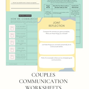 Couples Communication Worksheets Couples Therapy Workbook Couples ...