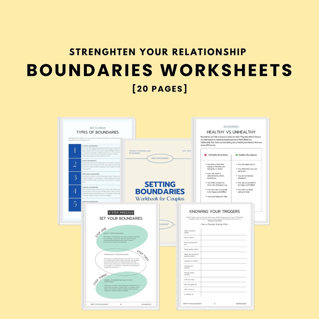 Setting Boundaries Worksheet for Couples Relationship Workbook Couples ...