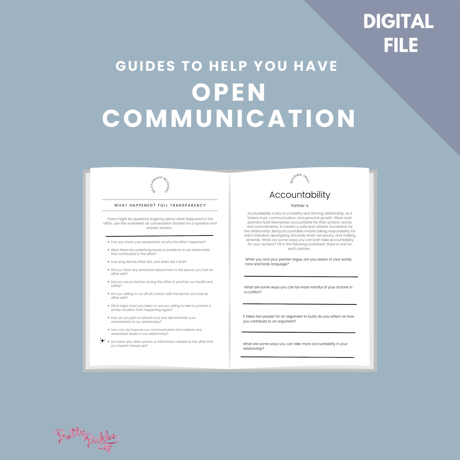 Infidelity Recovery Worksheets for Couples: Guided Relationship Healing ...