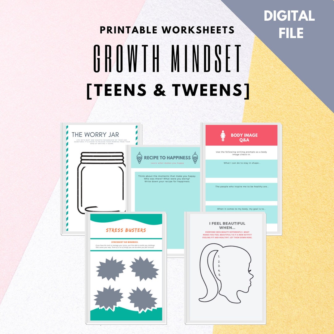 Growth Mindset and Self Love Worksheets for Tweens and Teens - Etsy