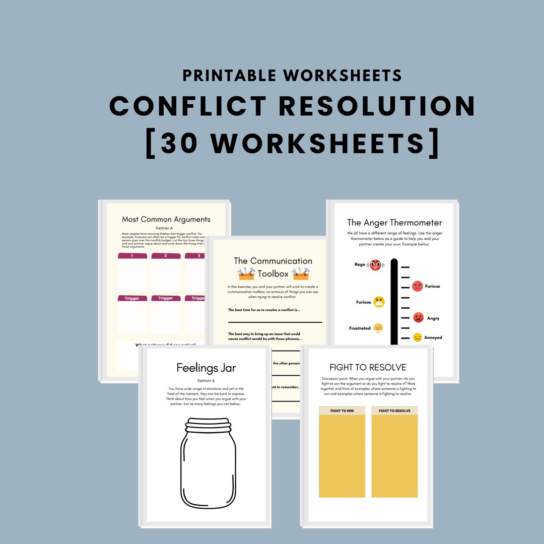 Couples Conflict Resolution Worksheets Couples Counselling Worksheets ...