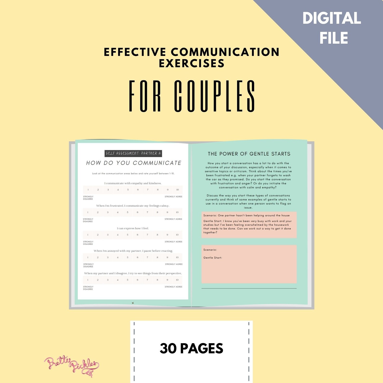 Couples Communication Worksheets Couples Therapy Workbook - Etsy