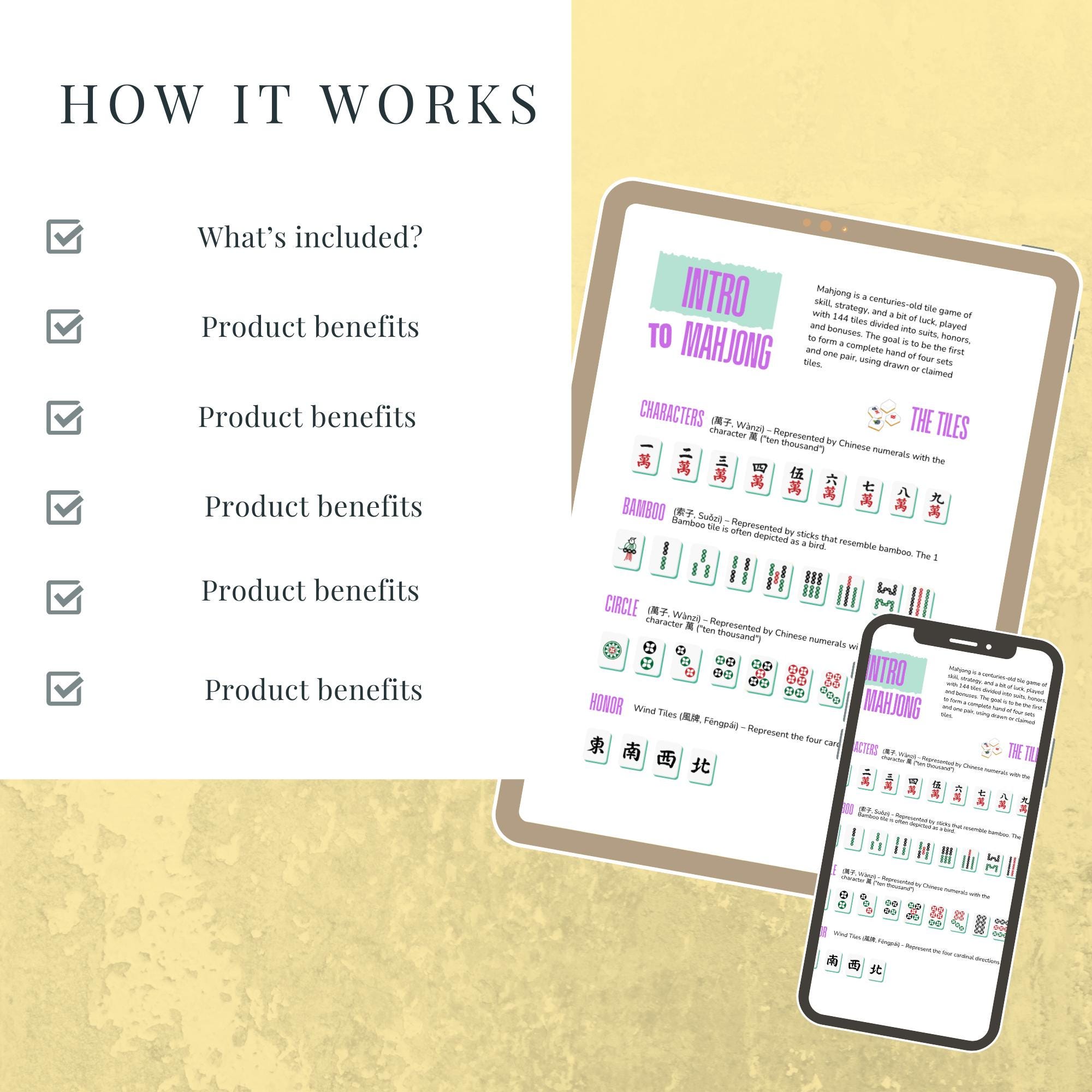 Chinese Mahjong Guide Cantonese Mahjong Reference Guide Mah Jong Cheat ...