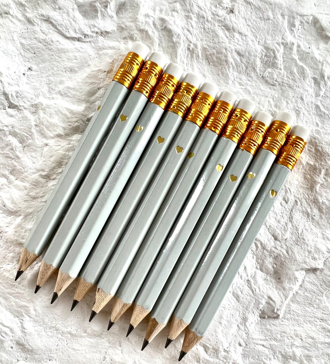Mini Grey Pencils With Hearts: Bridal & Baby Shower Games - Etsy