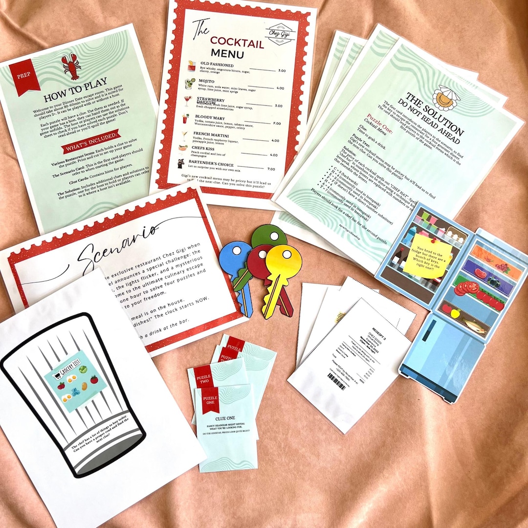 Couples Date Night Escape Room Printable Games Romantic Date Idea ...