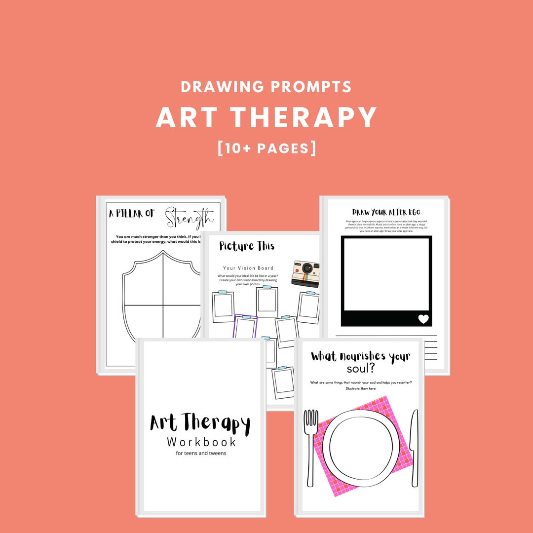 Art Therapy Worksheets Drawing Prompts Art Journal Therapy - Etsy