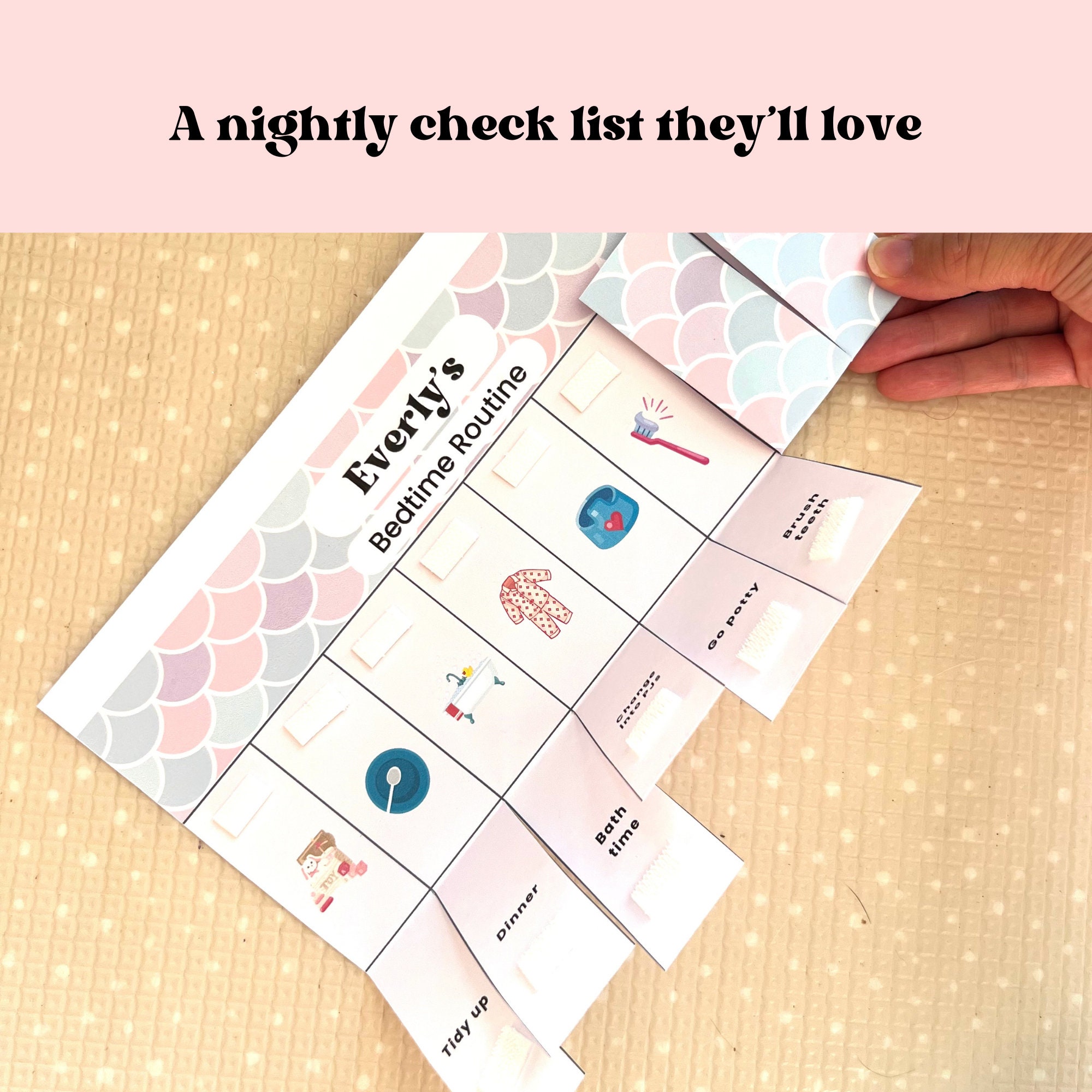 Bedtime Routine Flip Chart for Girls Editable Canva Checklist ...